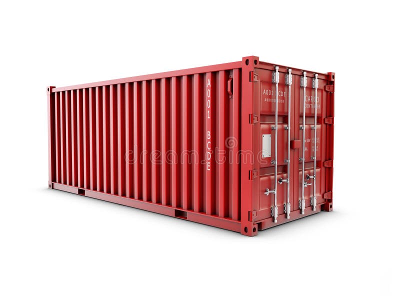 Service Delivery, Red Cargo Container. 3D Rendering Stock Photo - Image ...