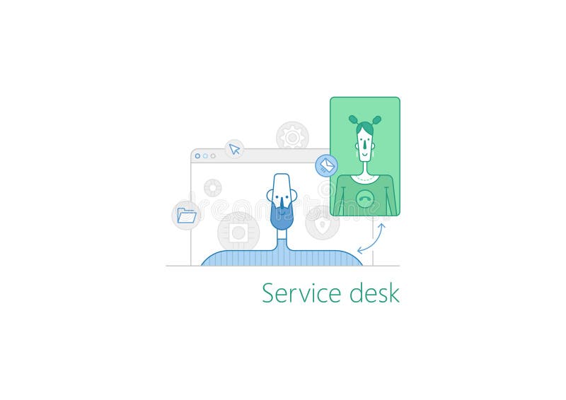 Service desk illustration stock illustration. Illustration of ...