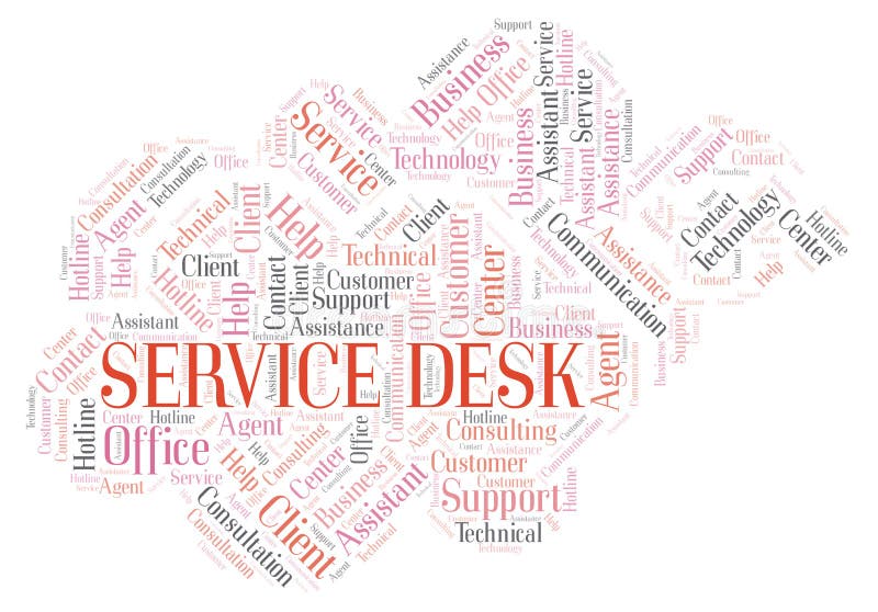 Service Desk word cloud stock illustration. Illustration of colors ...