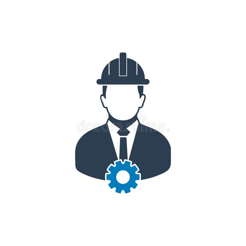 Service Engineer Icon. Flat Style Vector Stock Vector - Illustration of ...