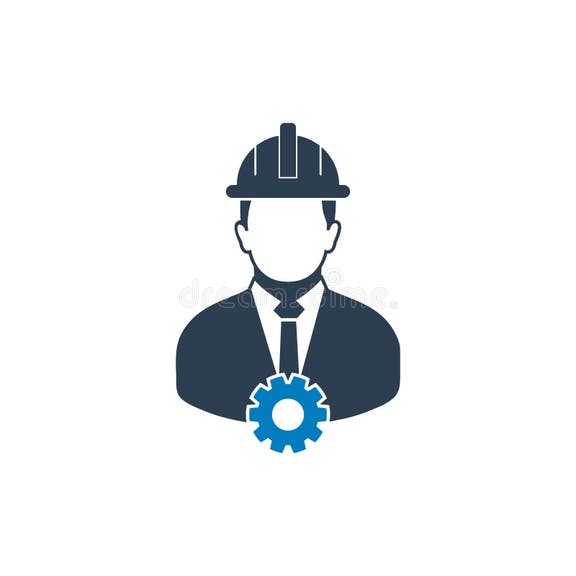 Service Engineer Icon. Flat Style Vector Stock Vector - Illustration of ...