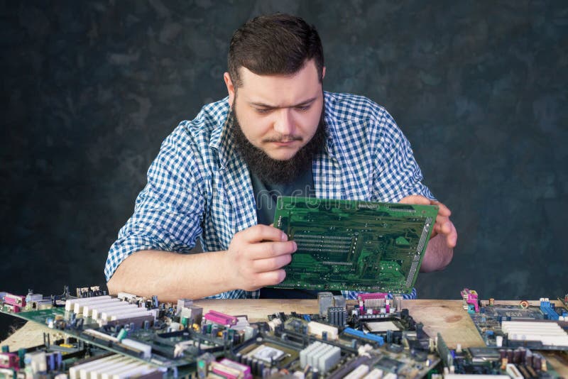 Service Engineer Work with Broken Pc Hardware Stock Photo - Image of ...