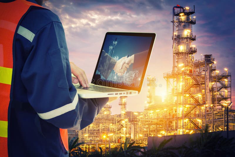 Service Engineer Working with Laptop Stock Image - Image of environment ...