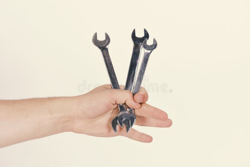 Service and Engineering Concept. Spanner Equipment Made of Metal Stock ...