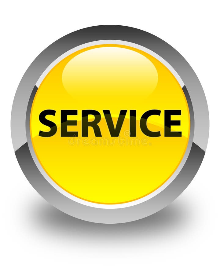 Service Glossy Yellow Round Button Stock Illustration - Illustration of ...