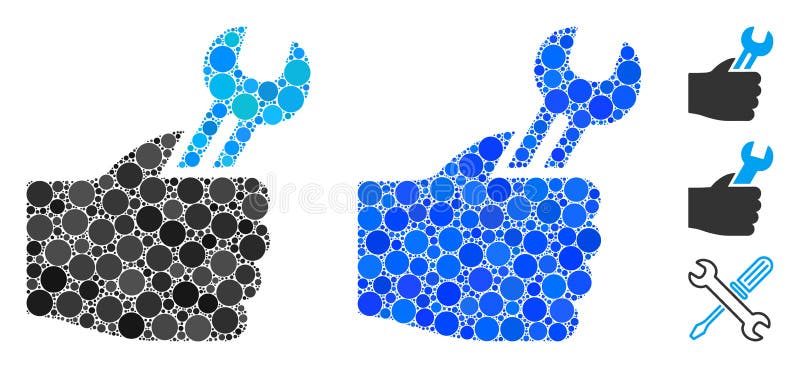 Service Hand Mosaic Icon of Round Dots Stock Vector - Illustration of ...