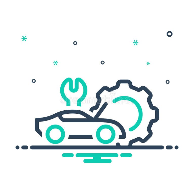 Mix Icon for Service, Car and Workshop Stock Vector - Illustration of ...