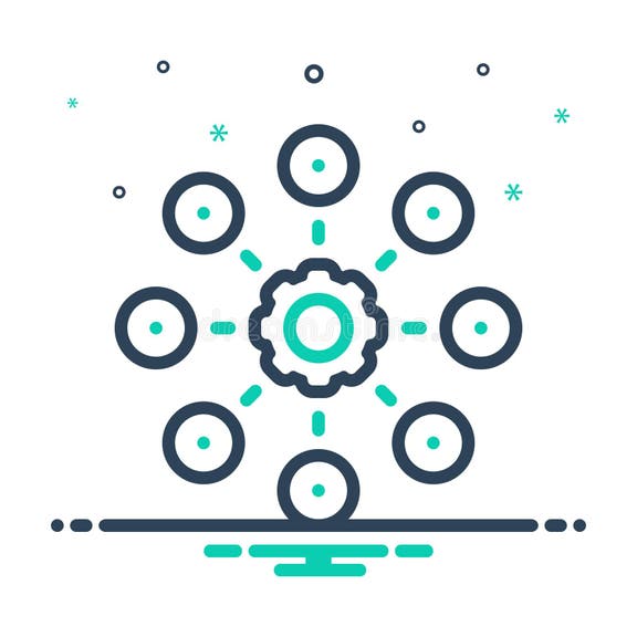 Mix Icon for Service, Centralized and Networking Stock Vector ...