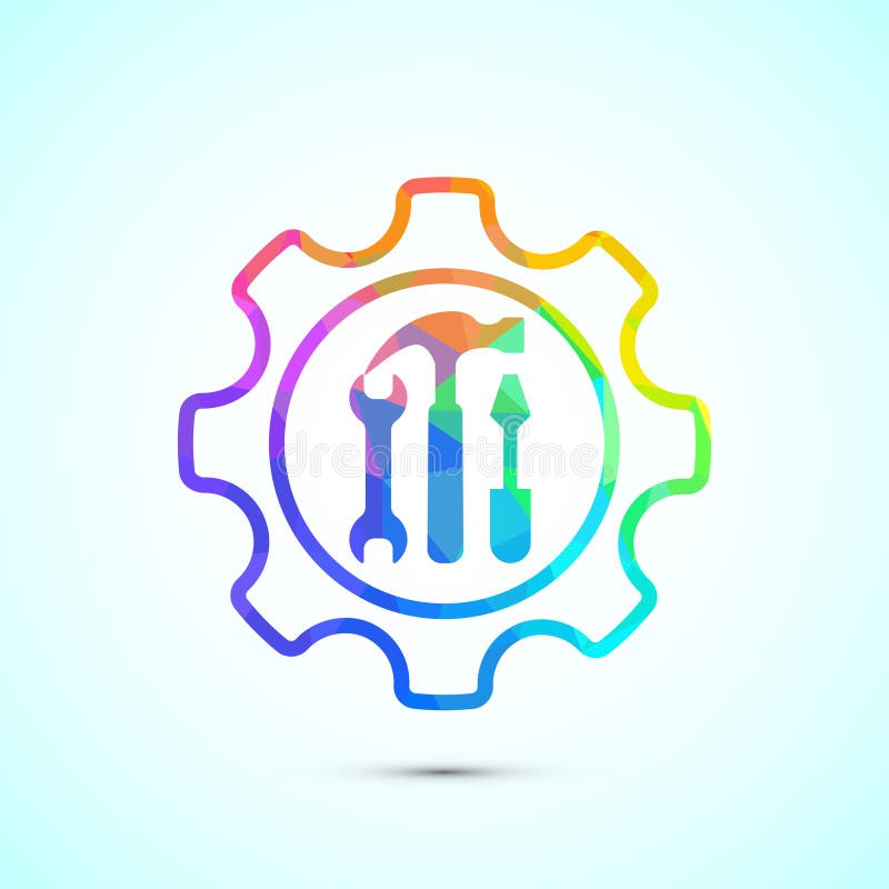 Service Icon Design Illustration, Maintenance Tools Sign Symbol in Low ...