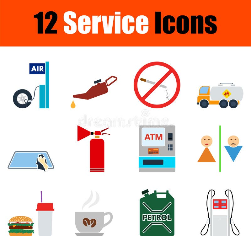 Service Icon Set stock vector. Illustration of automotive - 207635235
