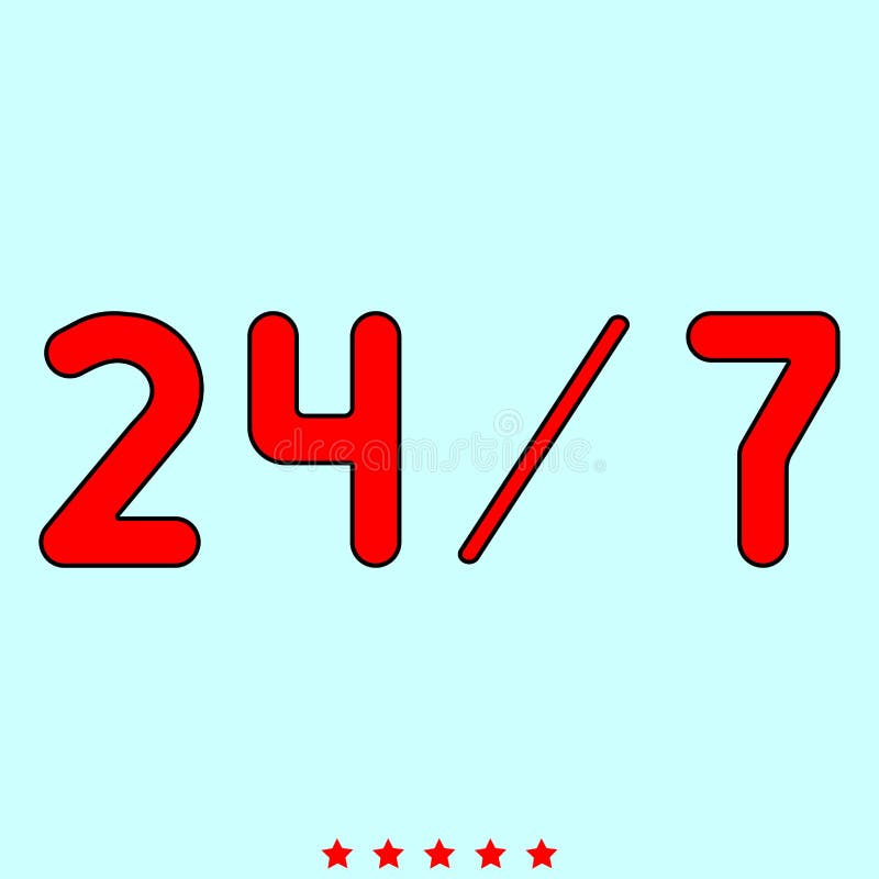24/7 service it is icon . stock vector. Illustration of clock - 98912742