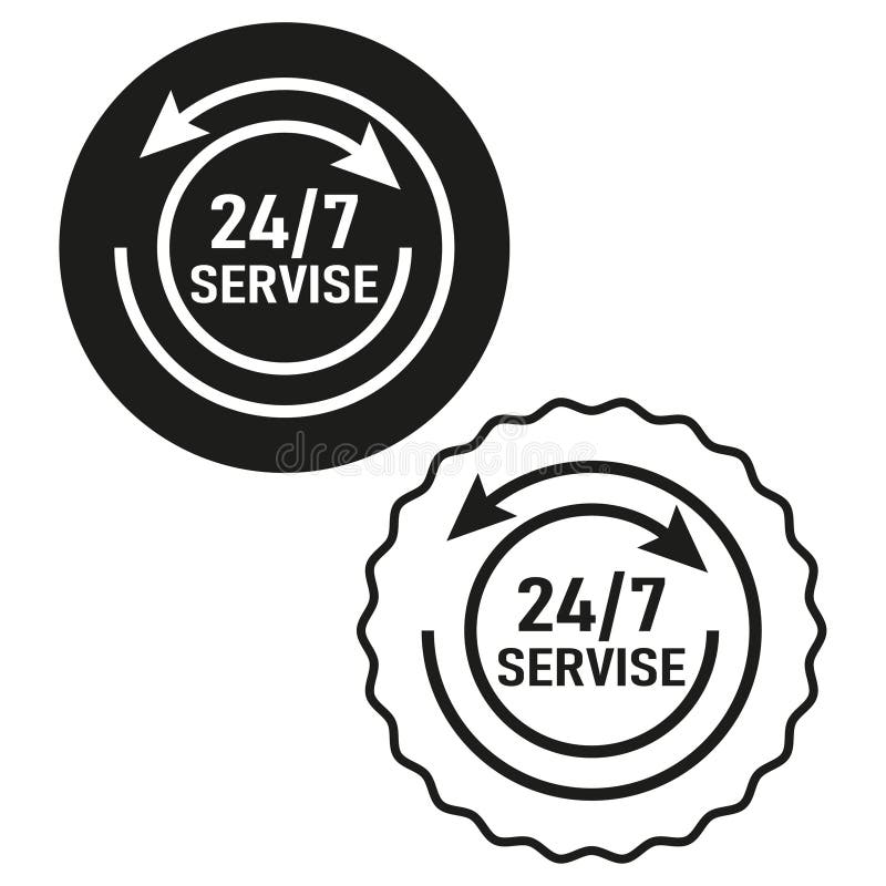 Service 24x7 Icon. Vector Illustration. Stock Image Stock Vector ...