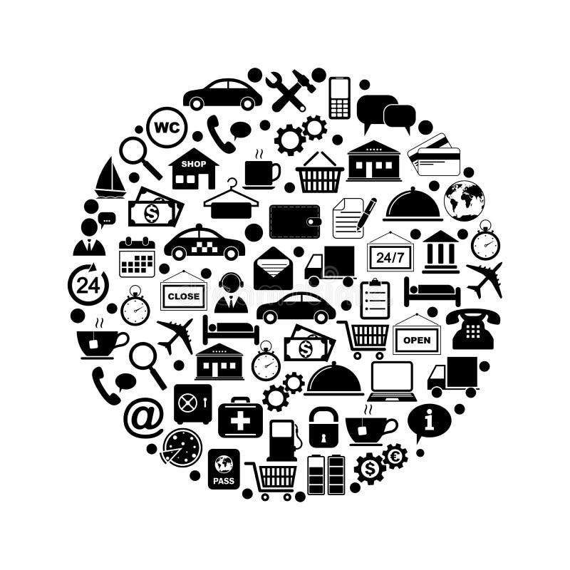 100 Housekeeping Icons Set, Flat Style Stock Vector - Illustration of ...