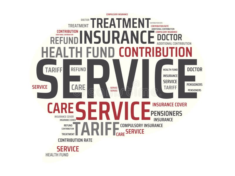 SERVICE - Image with Words Associated with the Topic HEALTH INSURANCE ...