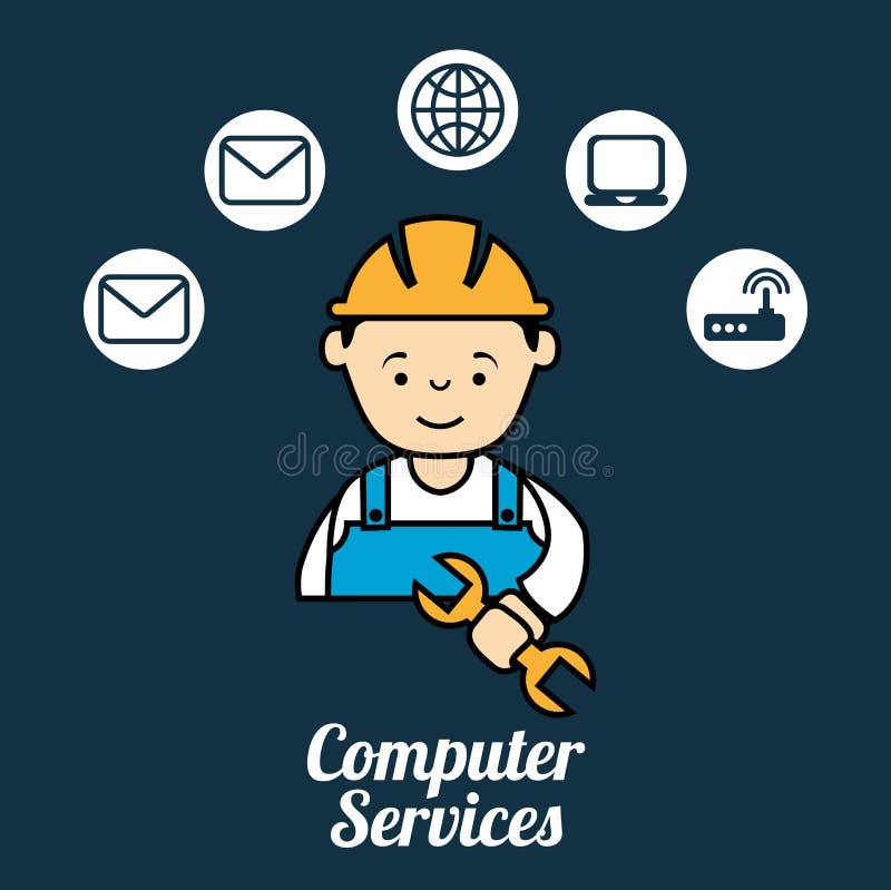 Service informatique illustration de vecteur. Illustration du matériel ...