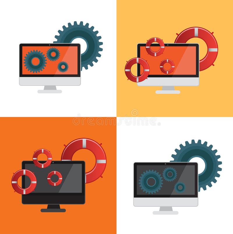 Service informatique illustration stock. Illustration du écran - 55981011