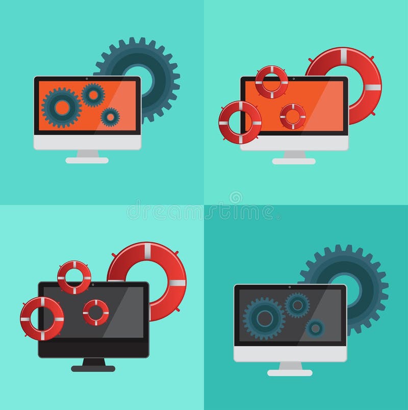 Service informatique illustration de vecteur. Illustration du services ...