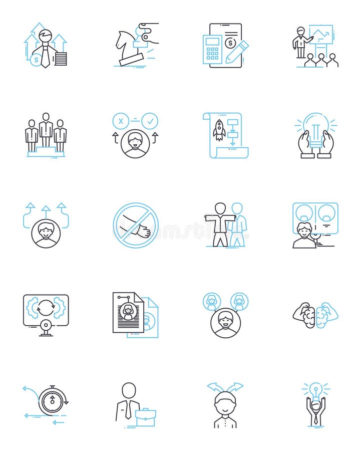 Service Initiation Linear Icons Set. Onboarding, Initiation, Launch ...