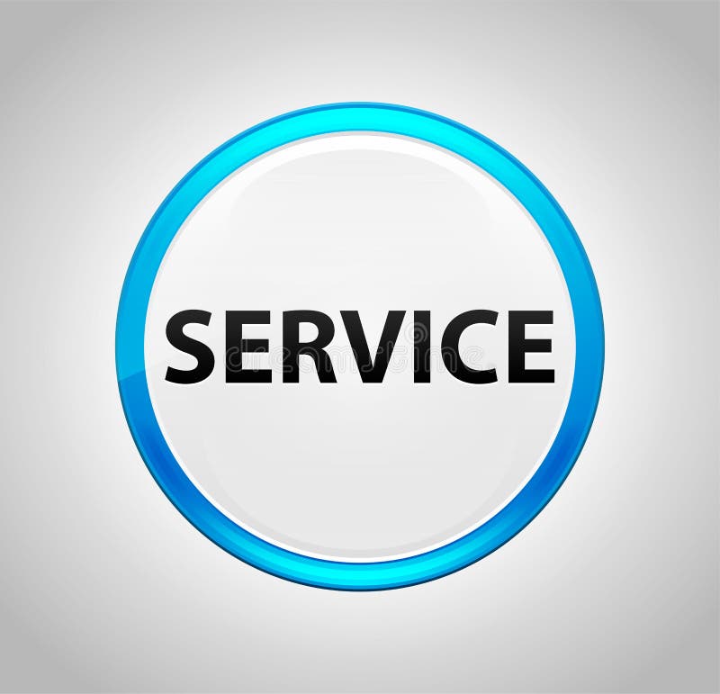 Service Round Blue Push Button Stock Illustration - Illustration of ...