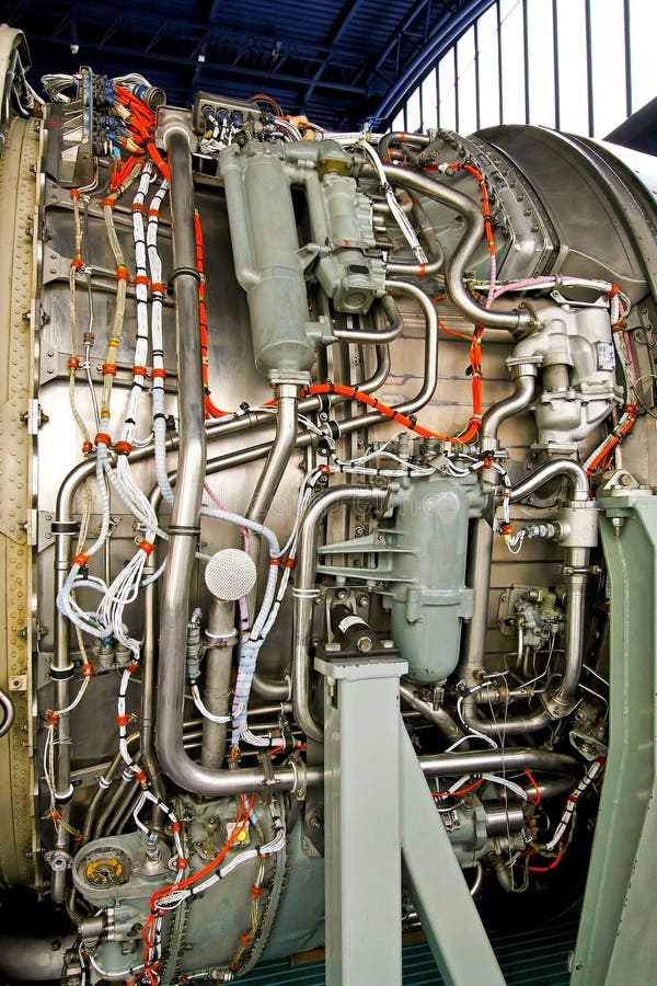 Open Airplane Engine Nacelle Stock Photo - Image of forces, engine ...