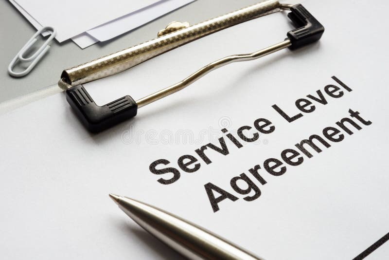 Service Level Agreement SLA Application Ready for Signing. Stock Photo ...