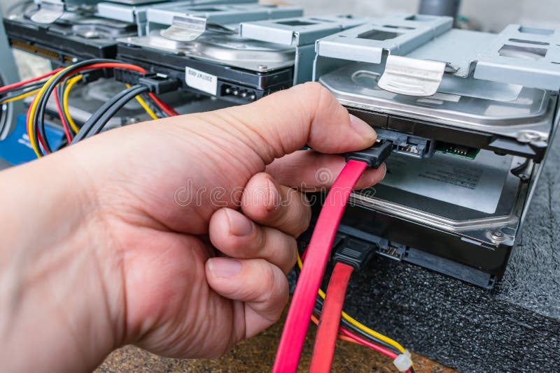 Service Maintenance of Data Storage on Hard Drives Stock Photo - Image ...