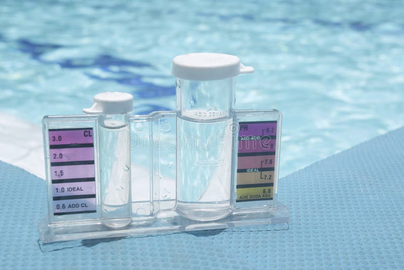 Measurement of PH and Chlorine in Swimming Pools Stock Photo - Image of ...