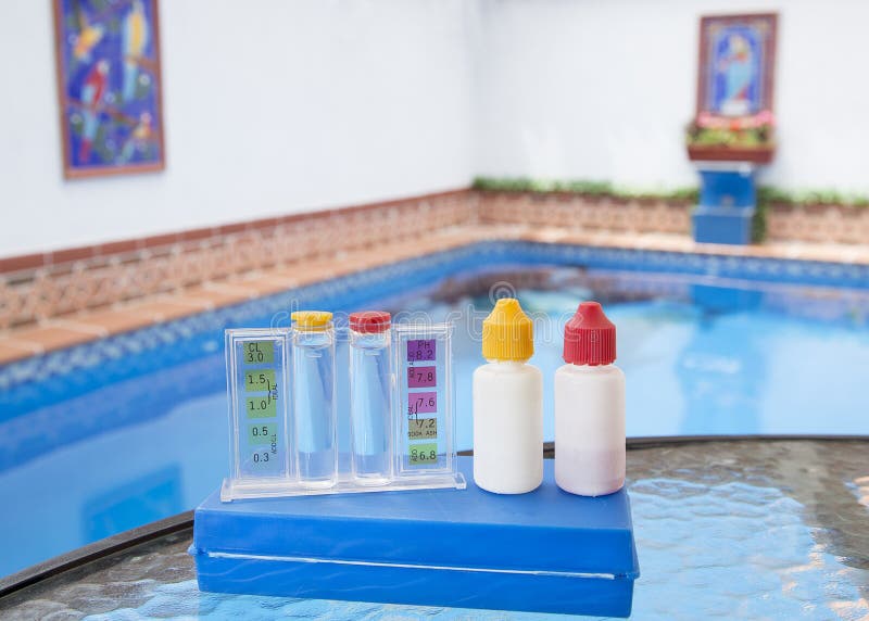 Measurement of PH and Chlorine in Swimming Pools Stock Photo - Image of ...