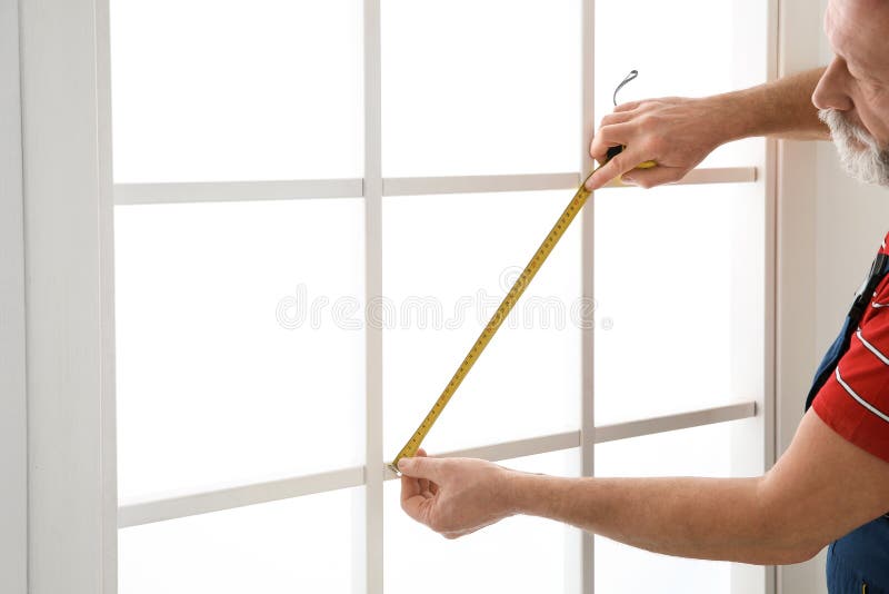 Service Man Measuring Window for Installation Stock Image - Image of ... Service Man Measuring Window for Installation Stock Image - Image of ...