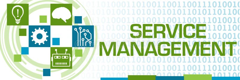 Service Management Green Blue Squares Grid Symbols Digital Horizontal ...