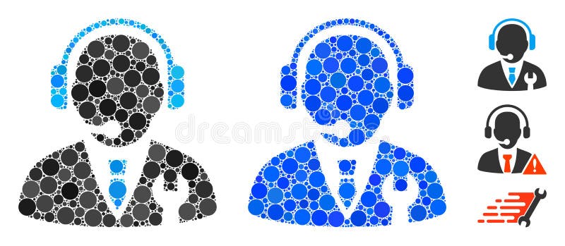 Service Manager Composition Icon of Round Dots Stock Vector ...