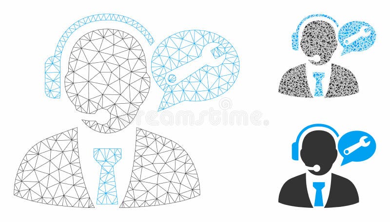 Service Manager Message Vector Mesh Network Model And Triangle Mosaic Icon Stock Vector