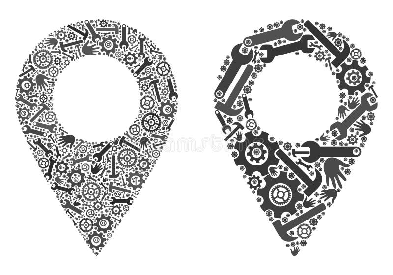 Mosaic Map Marker Icons of Repair Tools Stock Vector - Illustration of ...