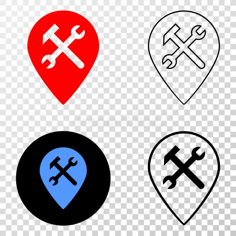 Service Map Pointer Vector EPS Icon with Contour Version Stock Vector ...