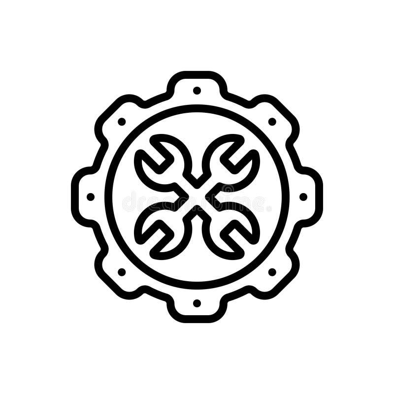 Black Line Icon for Service Mark, Service and Setting Stock Vector ...