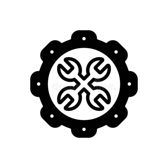 Black Solid Icon for Service Mark, Service and Gear Stock Illustration ...