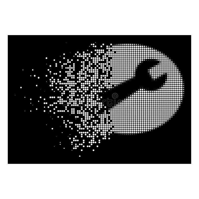 White Fractured Pixel Halftone Service Message Icon Stock Vector ...