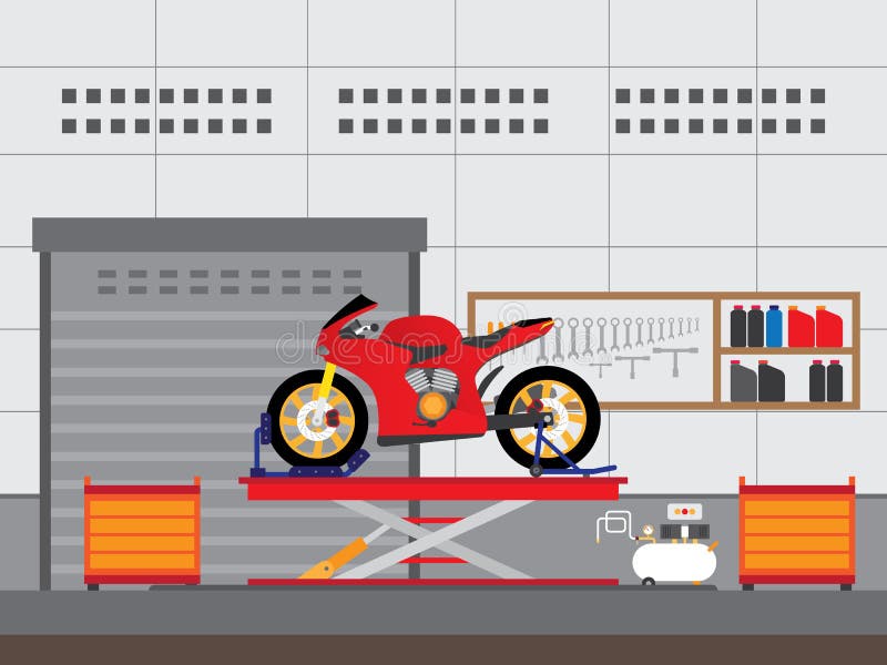 Service motorcycle stock vector. Illustration of tool - 99696460