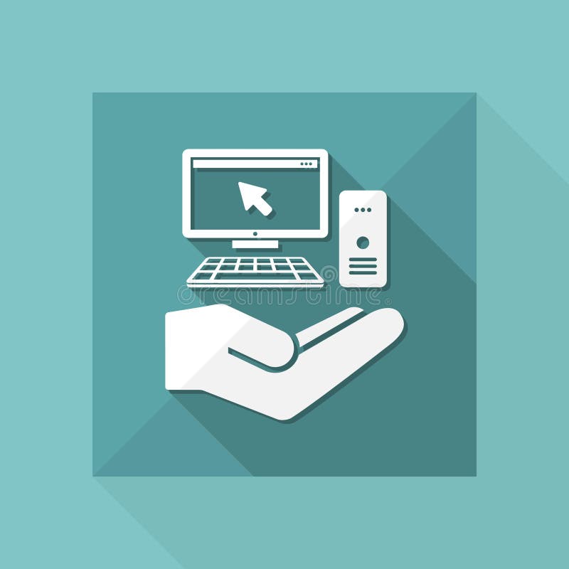 Service Offer - Computer Assistance - Minimal Icon Stock Vector ...