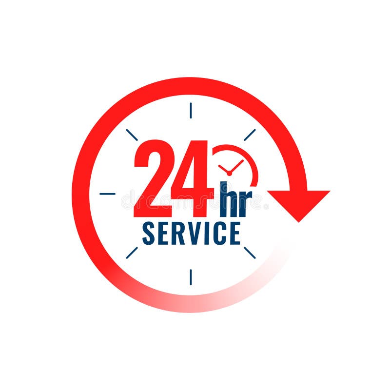 24 Hours Everyday Open Time Service Flat Poster Stock Vector ...