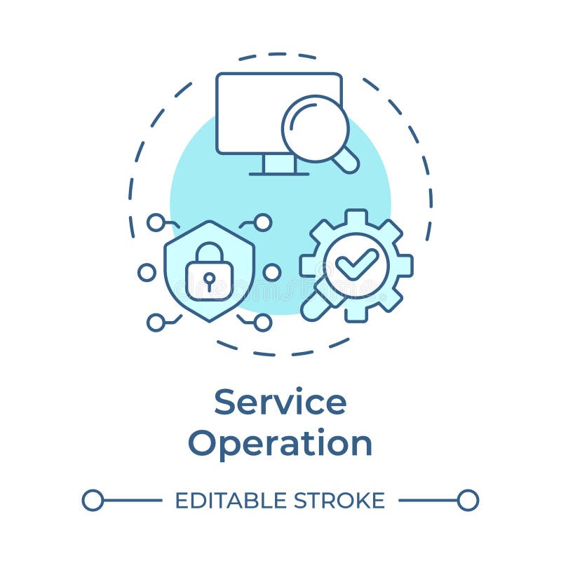 Service Operation Soft Blue Concept Icon Stock Vector - Illustration of ...