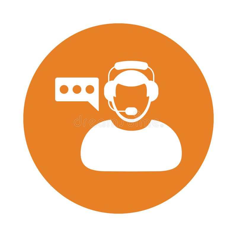 Call Center, Customer Support Icon. Orange Color Vector Stock Vector ...