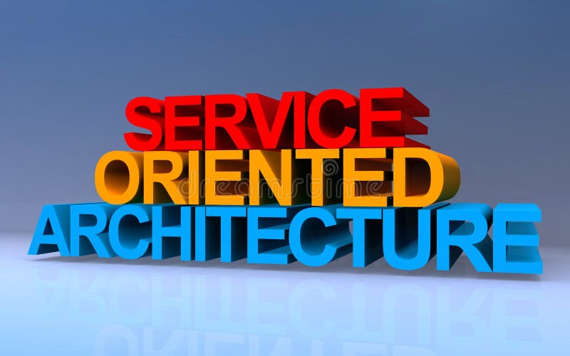 Service Oriented Architecture On Blue Stock Illustration Illustration