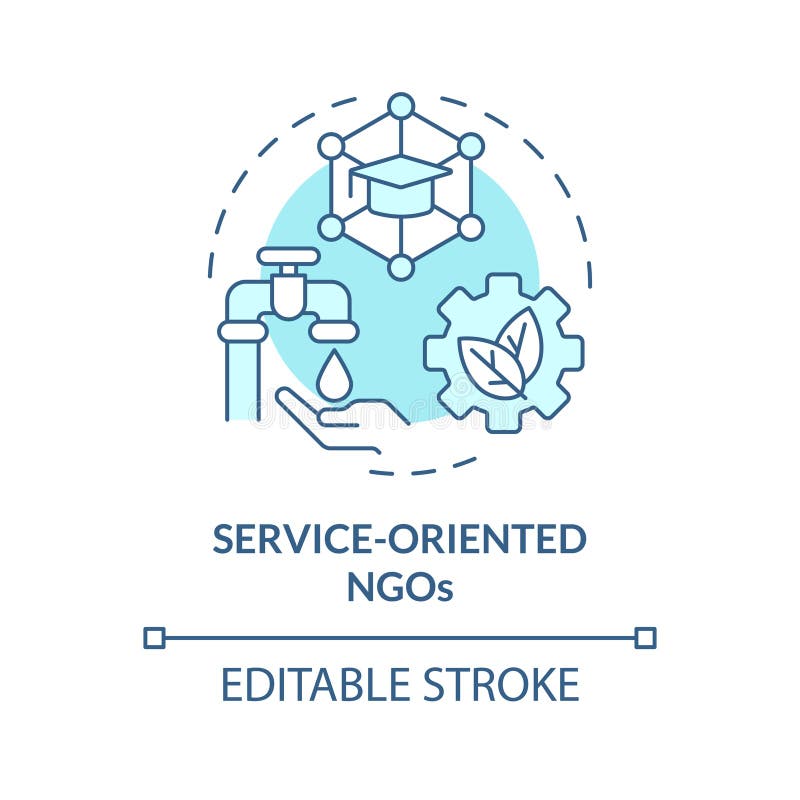 Service Oriented NGOs Soft Blue Concept Icon Stock Vector ...