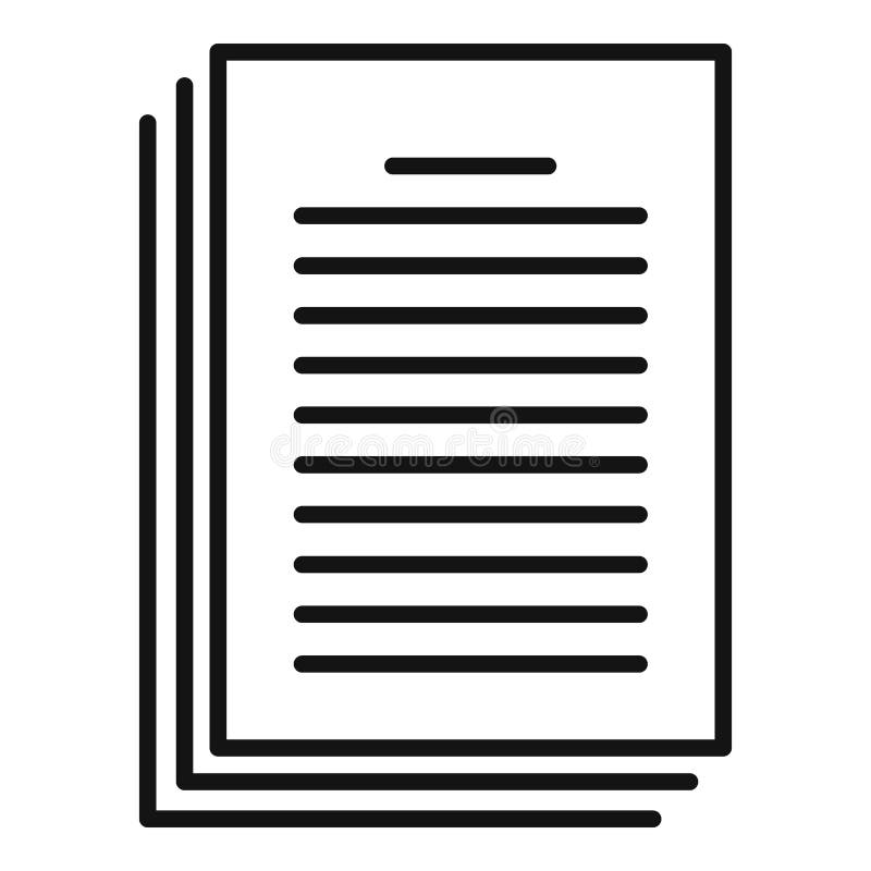 Service Papers Icon, Outline Style Stock Vector - Illustration of novel ...