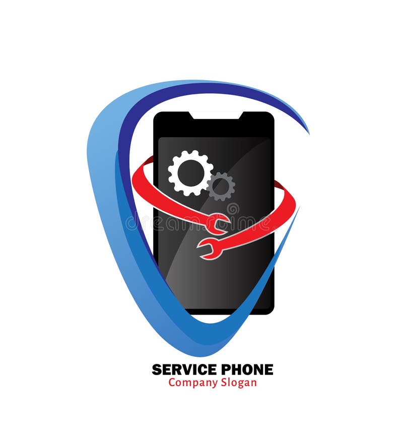 Service phone logo stock vector. Illustration of repair - 140098285