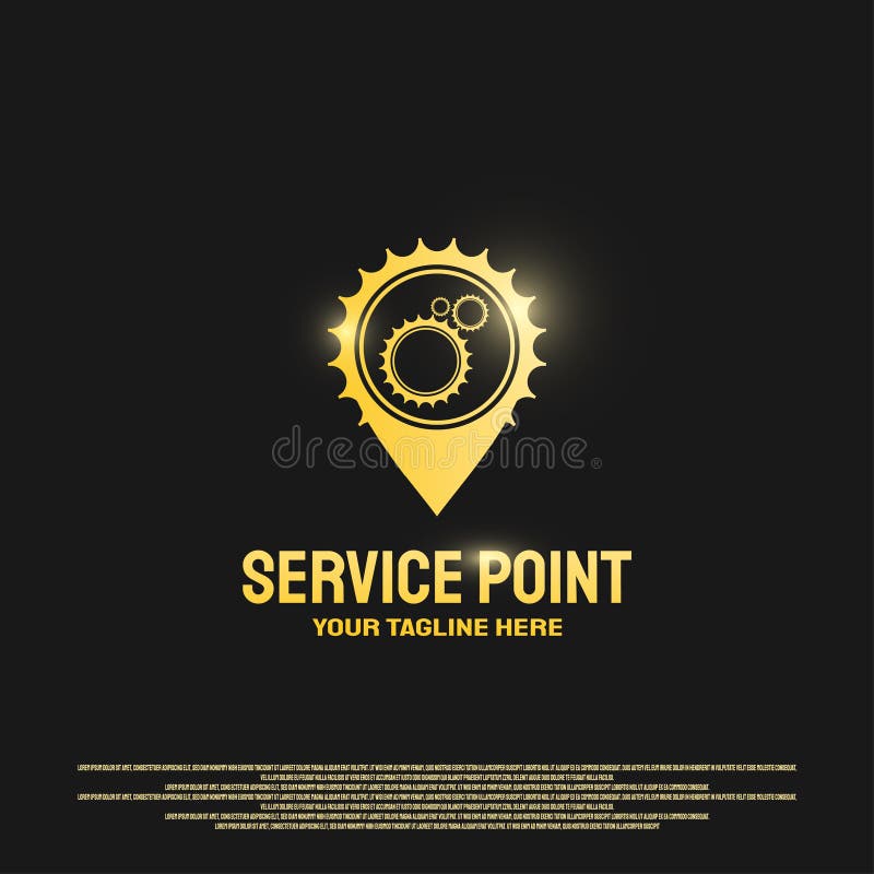 Service Point Logo Design with Gears Concept. Machine Engineering Sign ...