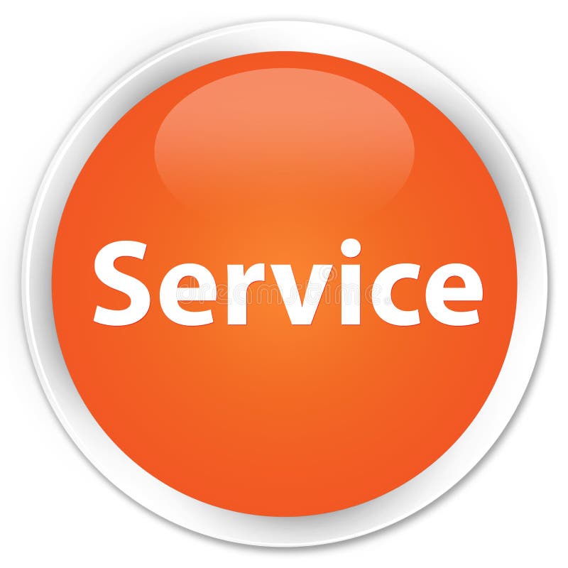 Service Premium Orange Round Button Stock Illustration - Illustration ...