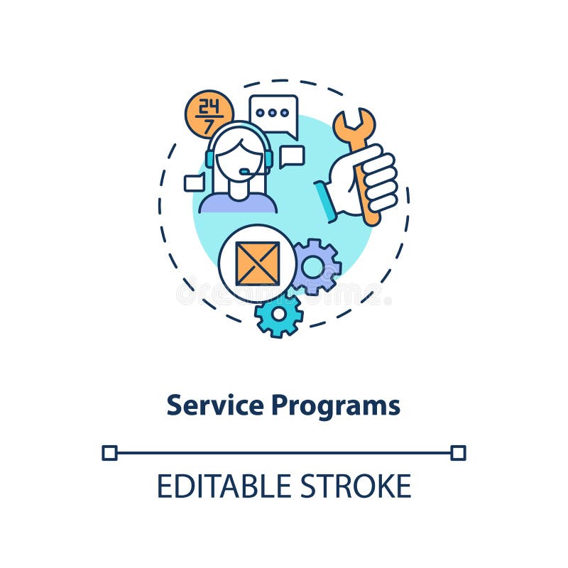 Service Program Optimization Concept Icon Stock Vector - Illustration ...
