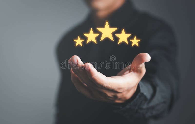 Service Rating Five Star Satisfaction Concept. Stock Photo - Image of ...
